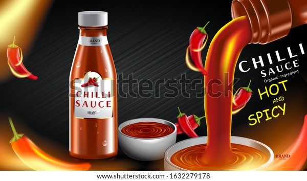 Chilli Hot Sauce Product Ads Chili Stock Vector (Royalty Free ...