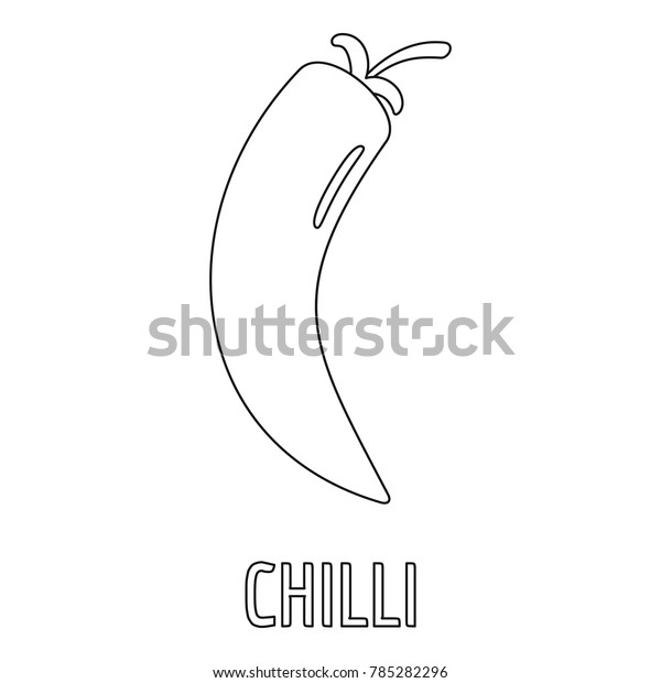 Chilli Pepper Icon Outline Illustration Chilli Stock Vector (Royalty ...