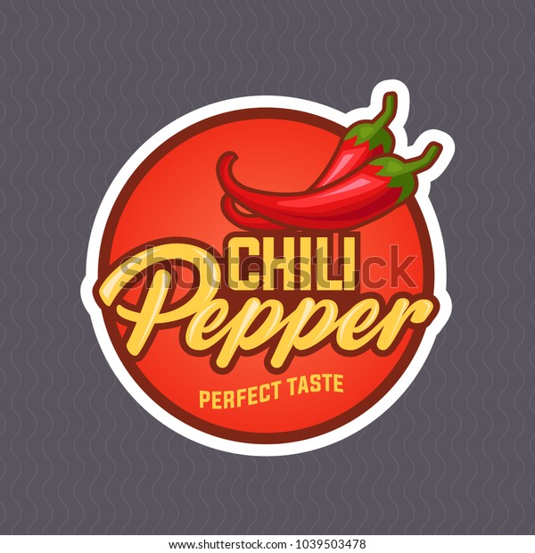 Chilli Pepper Logo Food Label Sticker Stock Vector (Royalty Free ...