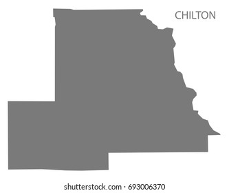 Chilton County Map Alabama Usa Grey: vector de stock (libre de regalías ...