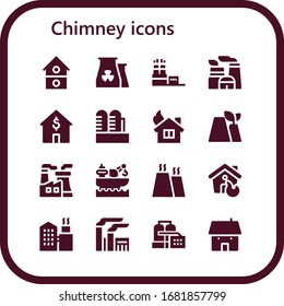 Chimney Icon Set 16 Filled Chimney Stock Vector (Royalty Free ...