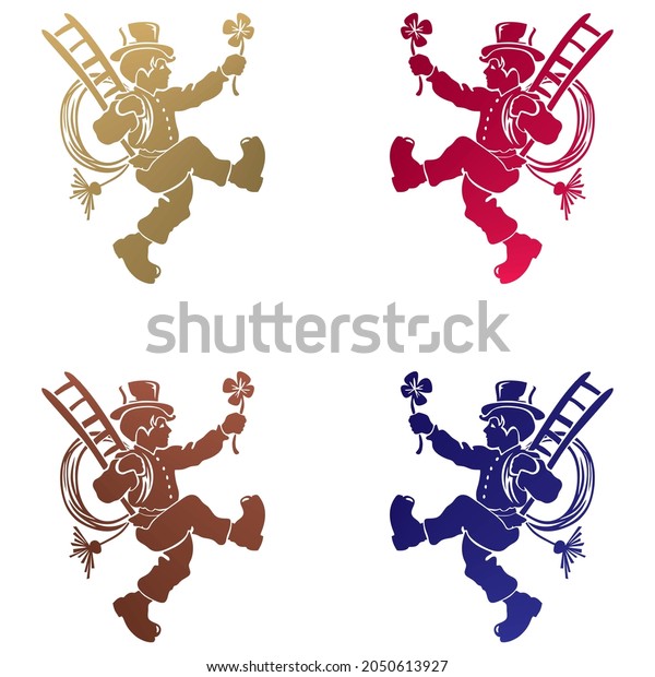 Chimney Sweep Vector Illustration Silhouette Chimney Stok Vektör ...