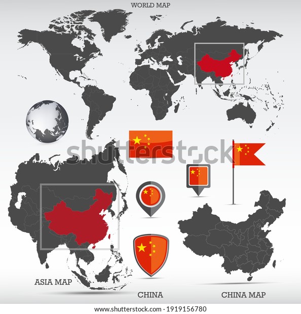 China Administrative Divisions Map Earth Globe Stock Vector (Royalty ...