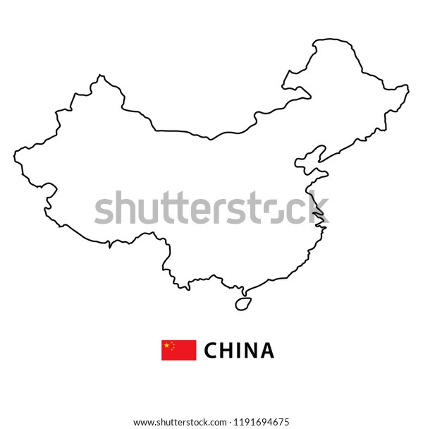 China Contour Isolated Map National Flag Stock Vector (Royalty Free ...
