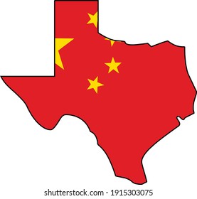 China Flag Texas Silhouette State Outline Stock Vector (Royalty Free ...