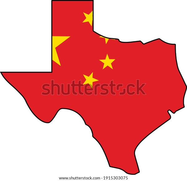 China Flag Texas Silhouette State Outline: เวกเตอร์สต็อก (ปลอดค่า ...