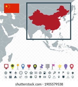 China Location On World Map Transparent Stock Vector (Royalty Free ...