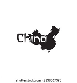 China Map Black Lettering Design On Stock Vector (Royalty Free ...