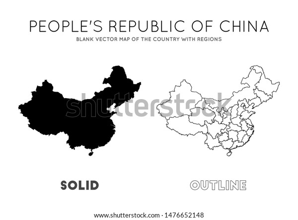China Map Blank Vector Map Country Stock Vector (Royalty Free ...