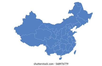 China Map Blue Color Stock Vector (Royalty Free) 568976779 | Shutterstock