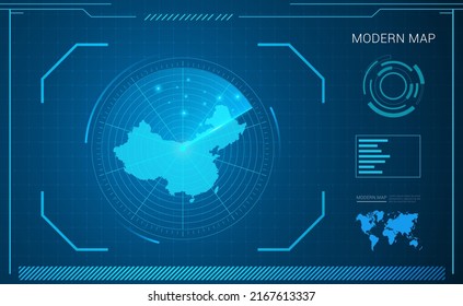 China Map Blue Digital Frame Technology Stock Vector (Royalty Free ...