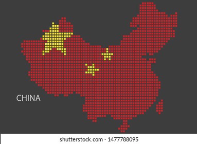 China Map Design Flag China Square Stock Vector (Royalty Free ...