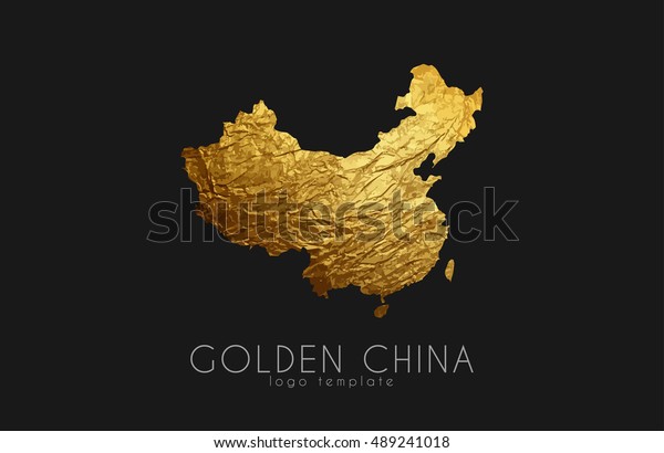China Map Golden China Logo Creative Stock Vector (Royalty Free ...