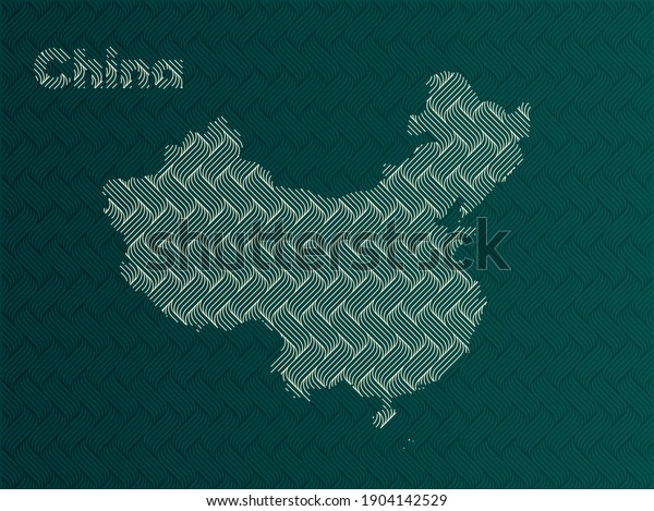 China Map Green Gold Oriental Geometric Stock Vector (Royalty Free ...