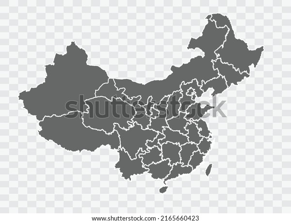 China mapea el color gris en: vector de stock (libre de regalías ...