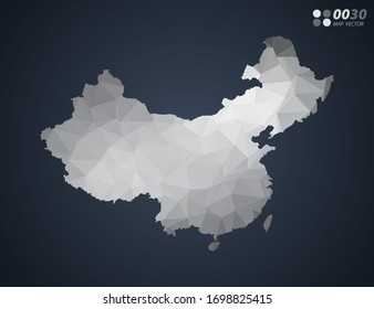 China Map Grey Polygon Red Triangle Stock Vector (Royalty Free ...