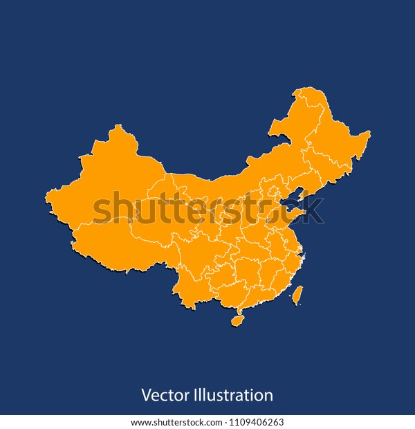 China Map High Detailed Color Map Stock Vector (Royalty Free ...