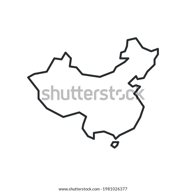 China Map Icon Isolated On White Stock Vector (Royalty Free) 1981026377 ...