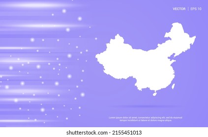 China Map Isolated On Purple Background Stock Vector (Royalty Free ...