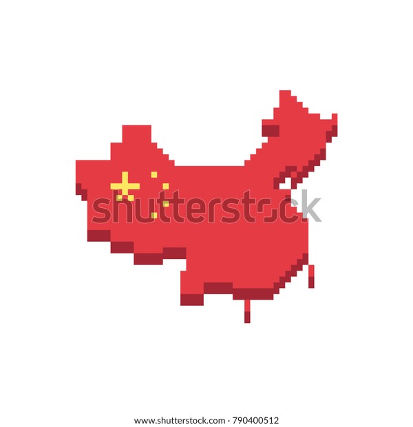 China Map Pixel Art Icon Sticker Stock Vector (Royalty Free) 790400512 ...