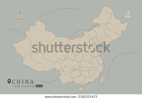 Mapa de China - Mapa mundial: vector de stock (libre de regalías ...