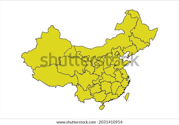 China Map Yellow Color On Backgound Stock Vector (Royalty Free ...