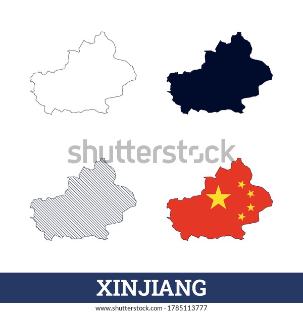 China State Xinjiang Map Flag Vector Stock Vector (Royalty Free ...