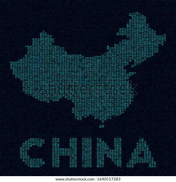 China Tech Map Country Symbol Digital Stock Vector (Royalty Free ...