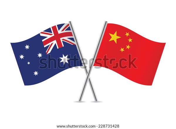 Chinese Australian Flags Vector Illustration Stock Vector (Royalty Free ...