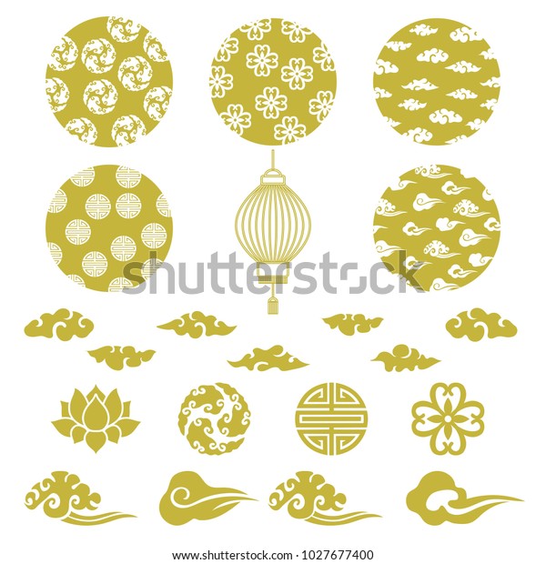Chinese Backgrounds Vector Gold Geometric Traditional Stock Vector ...