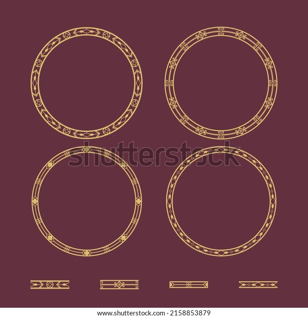 Chinese Circle Frame Chinese Culture Elements Stock Vector (Royalty ...