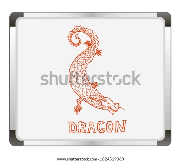Chinese Dragon On Flip Chart Background Stock Vector (Royalty Free ...