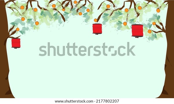 Chinese Garden Tree Lamp Stock Vector (Royalty Free) 2177802207 ...
