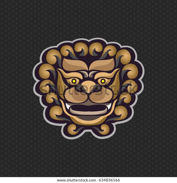Chinese Lion Logo Design Template Lion Stock Vector (Royalty Free ...