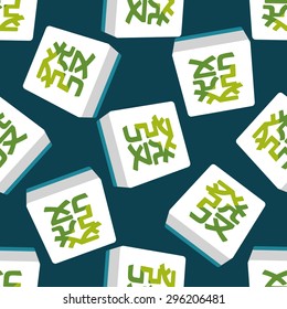 Chinese Mahjong Flat Iconeps10 Seamless Pattern Stock Vector (Royalty ...