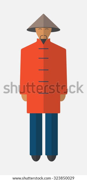 Chinese Man Flat Illustration Stock Vector (Royalty Free) 323850029 ...