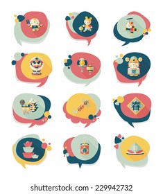 Chinese New Year Bubble Speech Flat Stock Vector (Royalty Free ...