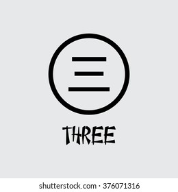 Chinese Number Symbol Three Stock Vector (Royalty Free) 376071391