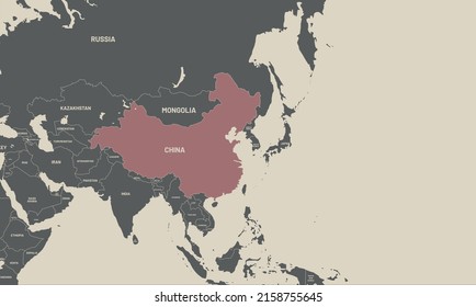 Chinese On World Map Chinese Colored Stock Vector (Royalty Free ...