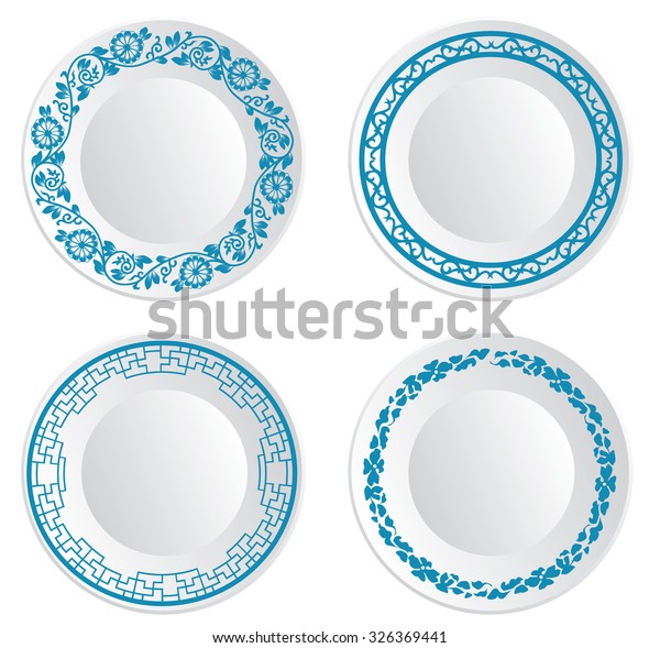 Chinese Porcelain Plate Stock Vector (Royalty Free) 326369441 ...