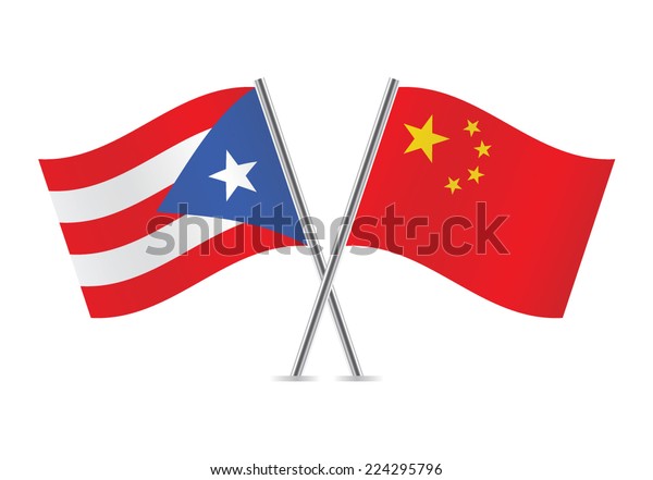Chinese Puerto Rican Flags Vector Illustration Stock Vector (Royalty ...