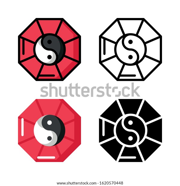 Chinese Taijitu Icon Set Vector Illustration Stock Vector (Royalty Free ...