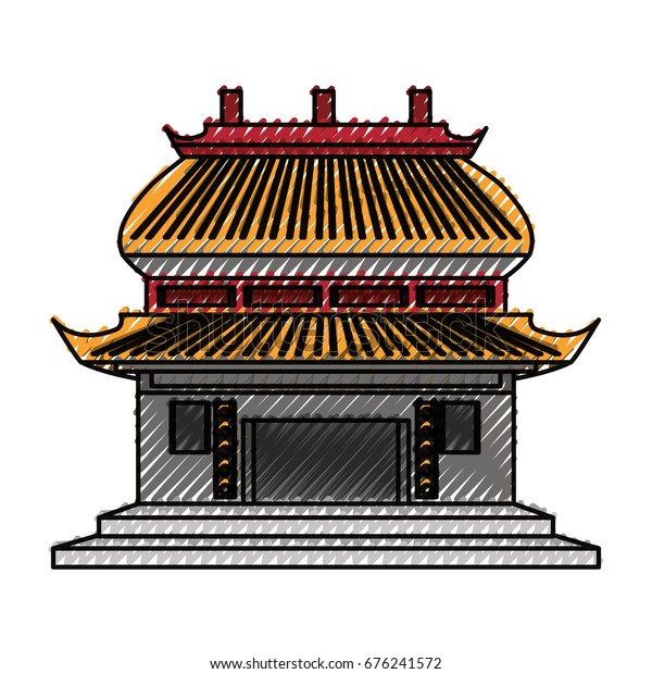 Chinese Temple Symbol Stock Vector (Royalty Free) 676241572 | Shutterstock