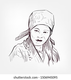 Ching Shih Vector Sketch Portrait Isolated Stock Vector (Royalty Free ...