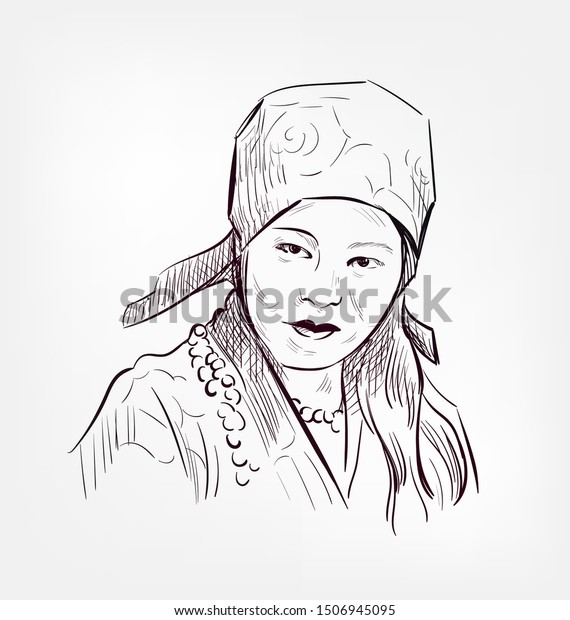 Ching Shih Vector Sketch Portrait Isolated Stock Vector (Royalty Free ...