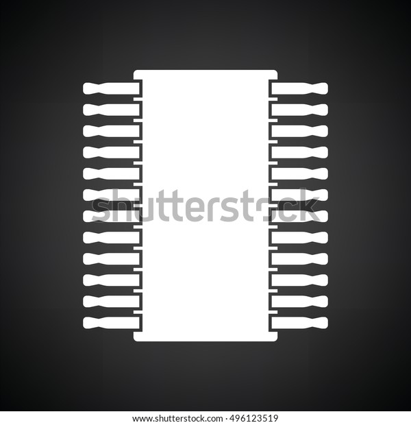 Chip Icon Black Background White Vector Stock Vector (Royalty Free ...
