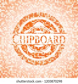 Chipboard Orange Mosaic Emblem Background Stock Vector (Royalty Free ...