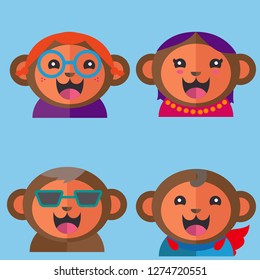 Chipmunk Monkey Pinguin Stock Vector (Royalty Free) 1274720551 ...