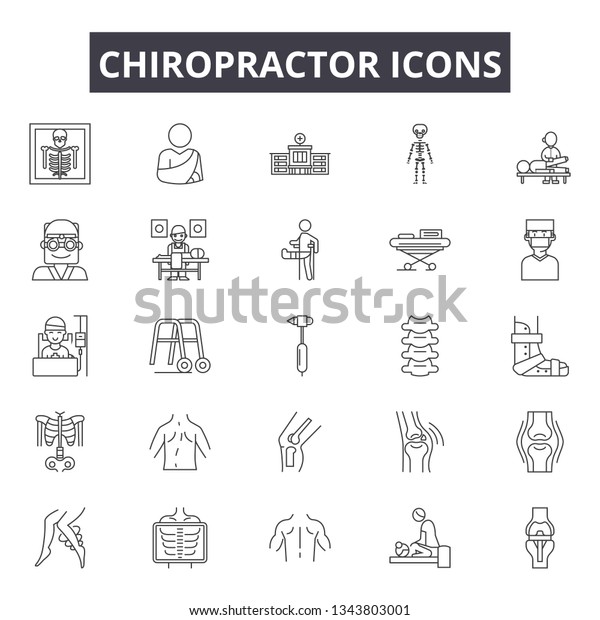 Chiropractor Line Icons Web Mobile Design Stock Vector (Royalty Free ...