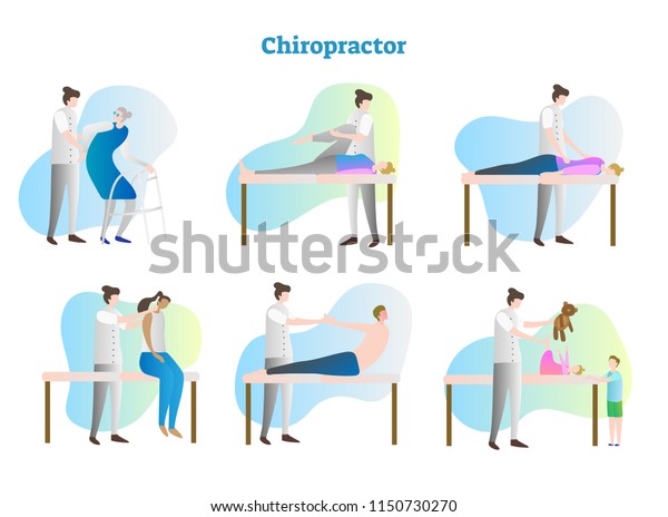 Chiropractor Vector Illustration Collection Set Doctor: vector de stock ...